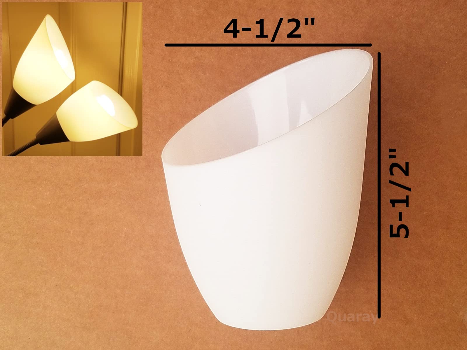 2-Pack 4-1/2" Quaray T50 Color Plastic Lamp Shade for Floor Lamp (White)