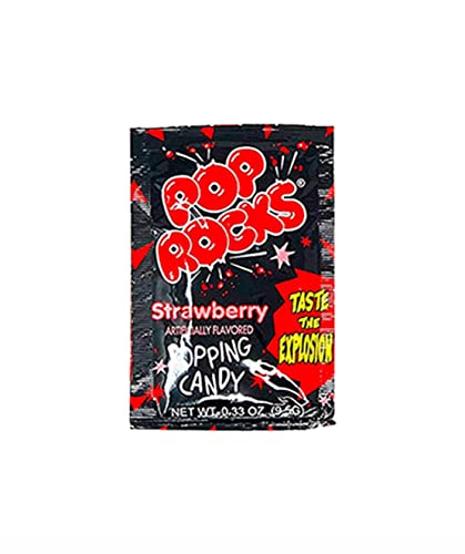 Pop Rocks Strawberry Bulk (0.33oz) - 72 Pack of Straw Berry Flavored Poprocks - Retro Crackling Rock Candy - By Dr. Plenty