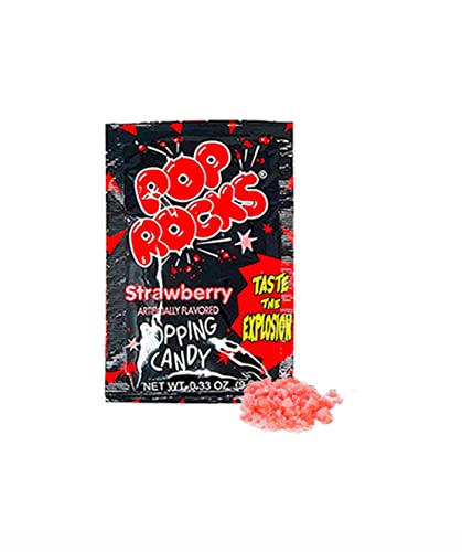 Pop Rocks Strawberry Bulk (0.33oz) - 72 Pack of Straw Berry Flavored Poprocks - Retro Crackling Rock Candy - By Dr. Plenty