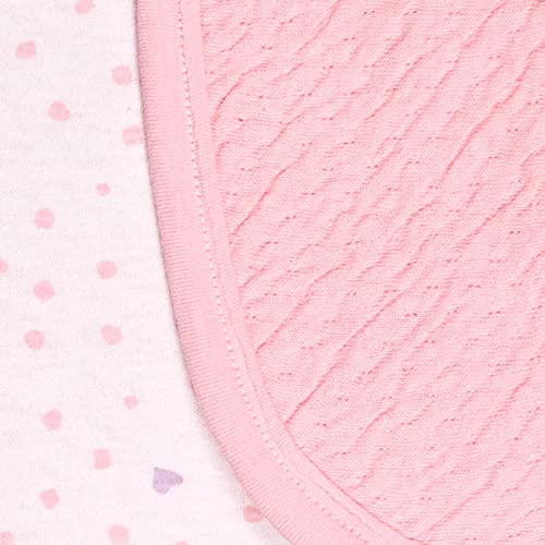 HonestBaby Baby Organic Cotton Matelasse Reversible Receiving Blanket, Love dot, One Size