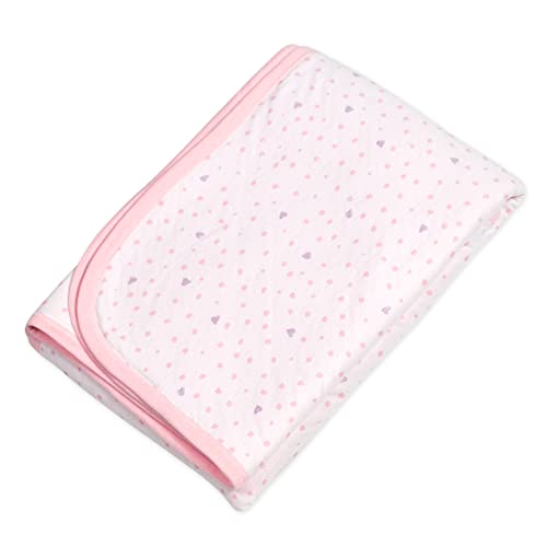 HonestBaby Baby Organic Cotton Matelasse Reversible Receiving Blanket, Love dot, One Size