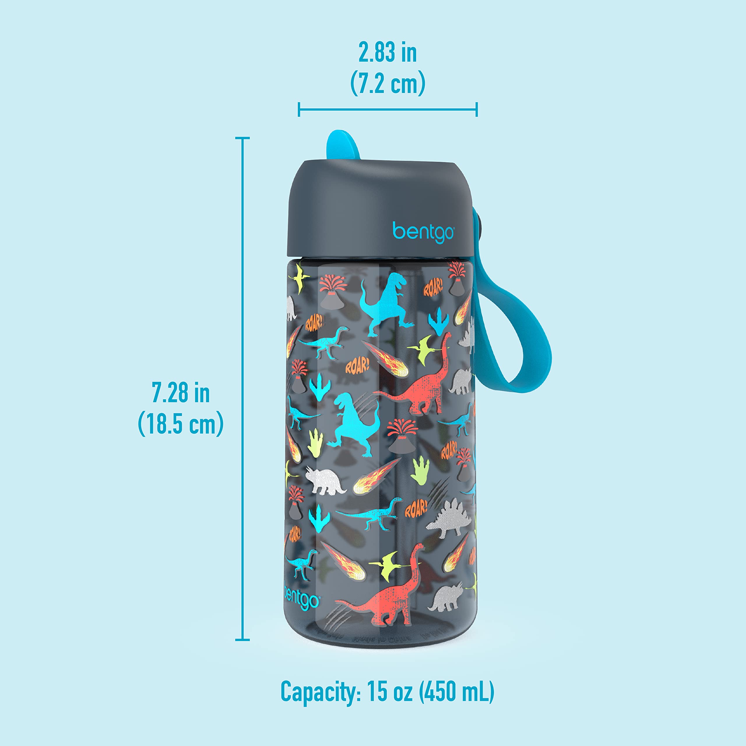 Bentgo® Kids Lunch Bag Set Water Bottle - New & Improved 2023 (Dinosaur)