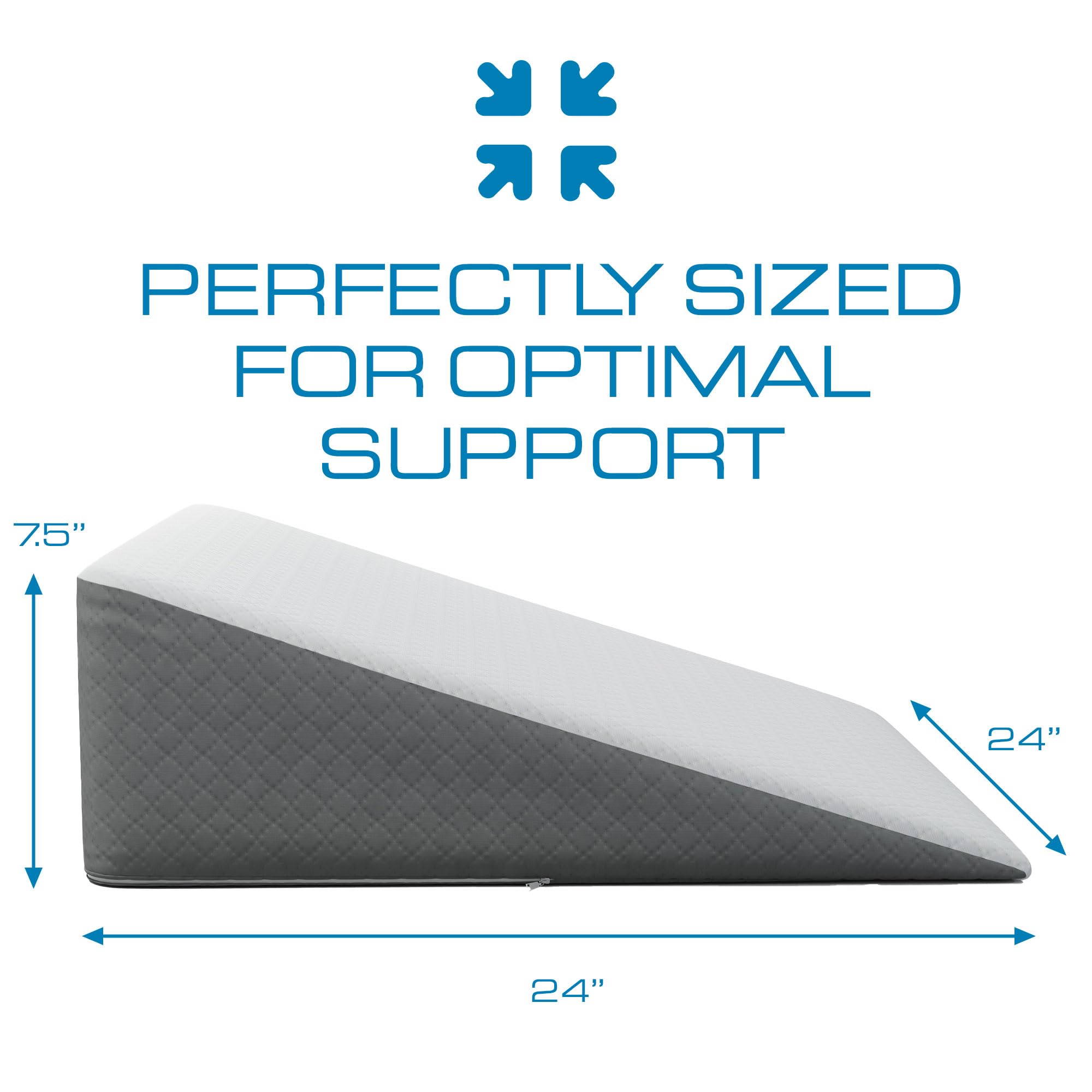 Kӧlbs Bed Wedge Pillow with Memory Foam Top | Stylish Chic Jacquard Cover | Wedge Pillow for Sleeping and Acid Reflux, Heartburn, and GERD Pillow – Snoring Pillow