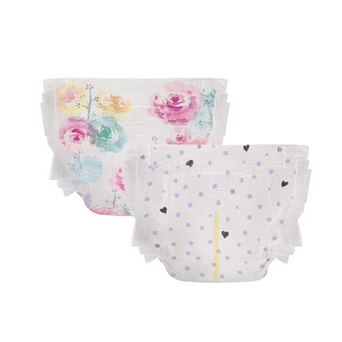 The Honest Company Clean Conscious Diapers | Plant-Based, Sustainable | Young At Heart + Rose Blossom | Club Box, Size 2 (12-18 lbs), 76 Count