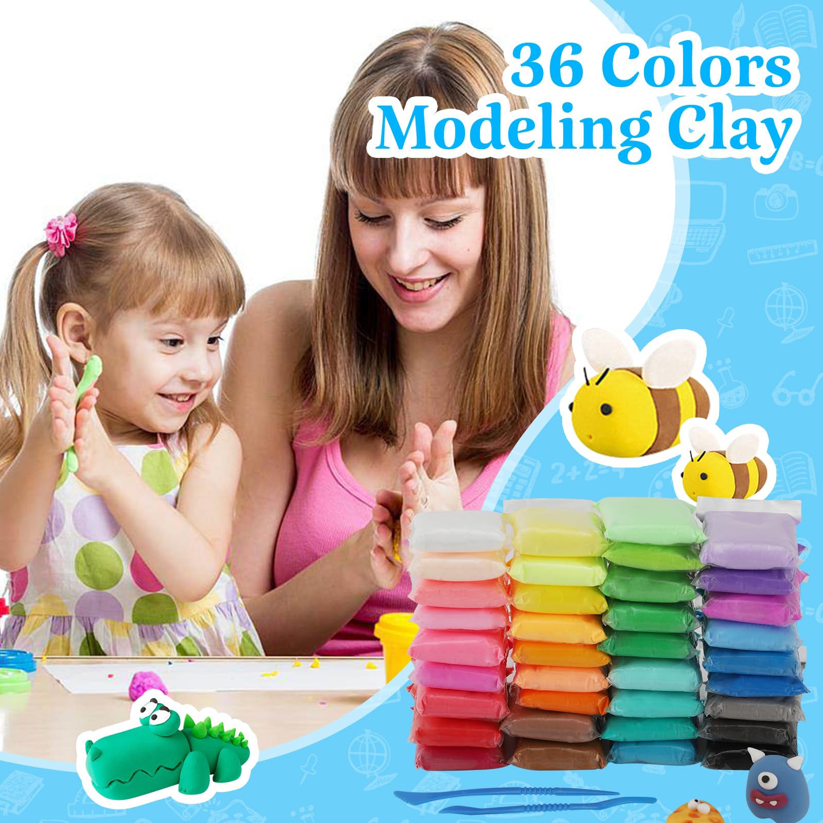 100g Foam Clay, Modeling Clay, Air Dry Ultra Light Clay, Non-Toxic, Non-Sticky, Ideal Gift for Boys and Girls
