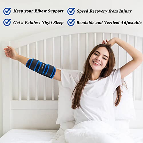 Elbow Brace, Adjustable Elbow Splint Support Immobilizer Brace Stabilizer Sleeping for Cubital Tunnel Syndrome, Comfortable for Ulnar Nerve entrapment Relief Pain and Tendinitis Arm Straightener Fit Men & Women