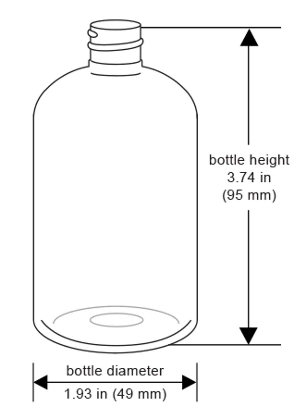 Premium Essential Oil 4 Ounce Boston Round Bottles, PET Plastic Empty Fillable BPA-Free, with White Twist Caps (Pack of 12) (Clear)