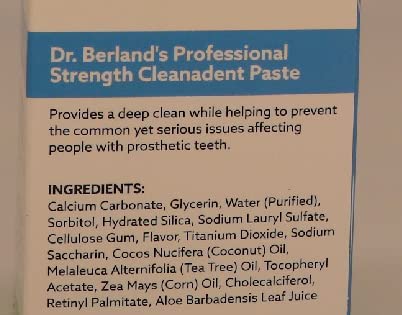 Dr. B Dental Solutions Cleanadent Denture and Gum Toothpaste, Removes Odors Stains Adhesives, Mouth Cleaning Paste, 4 oz 2 Pack