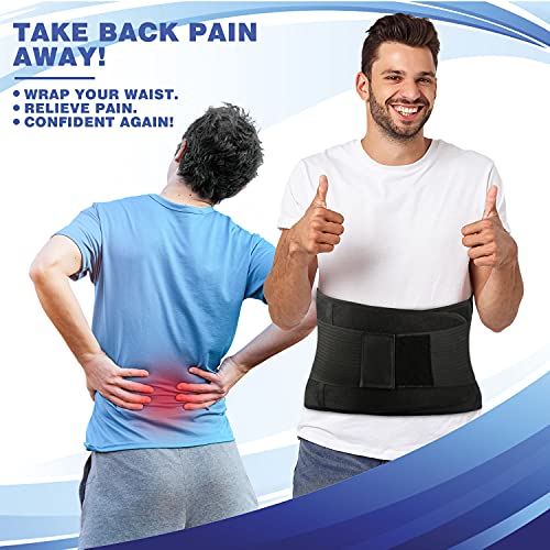 Back Brace Lumbar Support Belt - Relief Back Pain, Sciatica, Herniated Disc, Scoliosis and More - Back Support to Improve Posture, Keep Back Straight for Men and Women (Black, 6XL/(65''-76''))