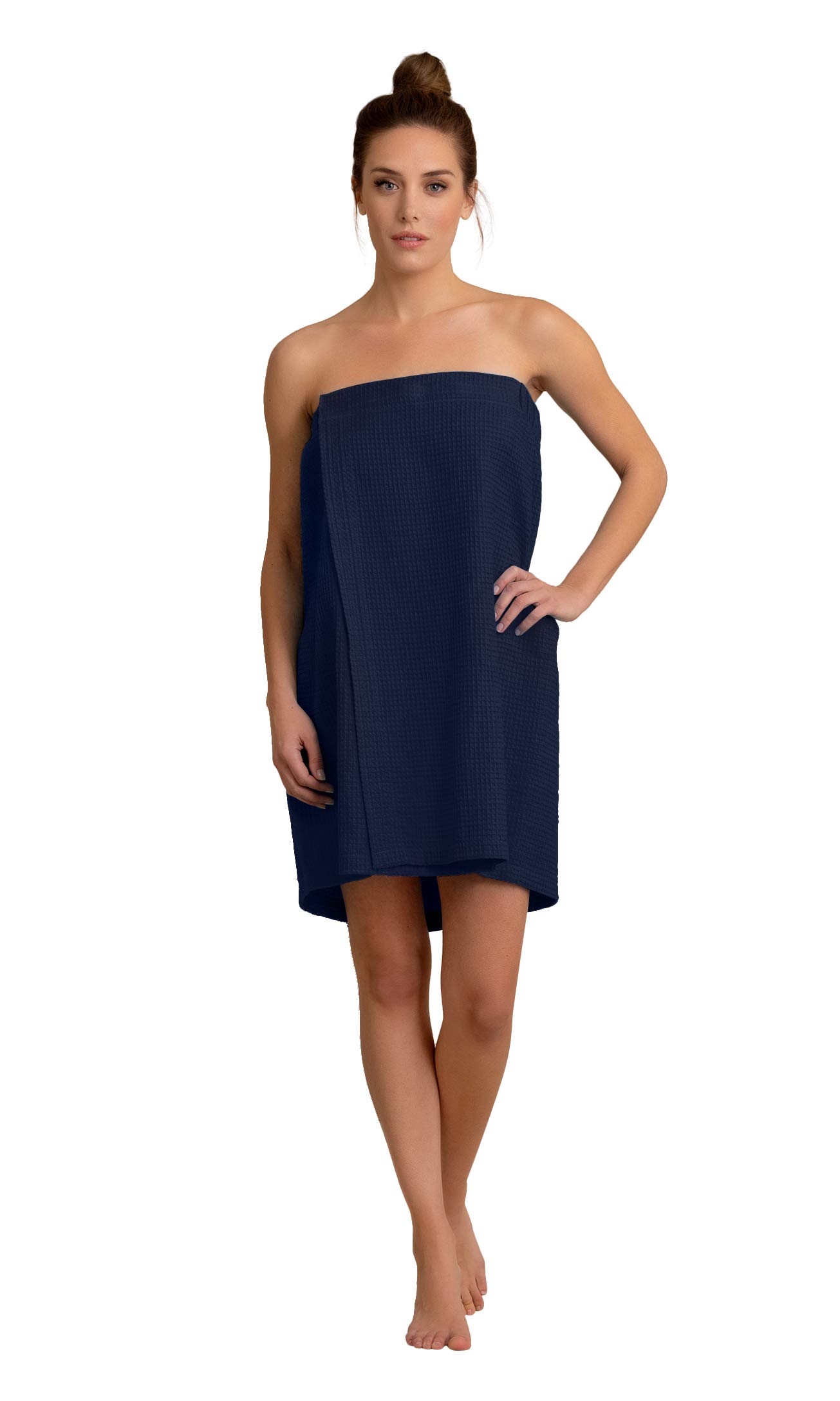 Soft Touch Linen Soft, Lightweight, Comfortable and Adjustable Closure, Quick Dry Waffle Spa/Bath Wraps Without Pocket for Women