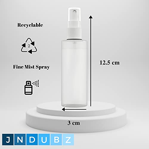JNDUBZ Plastic Spray Bottle Fine Mist 2 Oz – Refillable, Reusable, Portable Sprayer, Travel Size, Leak Proof for Household Use, Essential Oil, Cleaning Solution and Perfume (2 Pack, 60 ml)