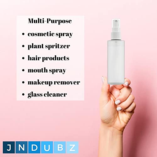 JNDUBZ Plastic Spray Bottle Fine Mist 2 Oz – Refillable, Reusable, Portable Sprayer, Travel Size, Leak Proof for Household Use, Essential Oil, Cleaning Solution and Perfume (2 Pack, 60 ml)