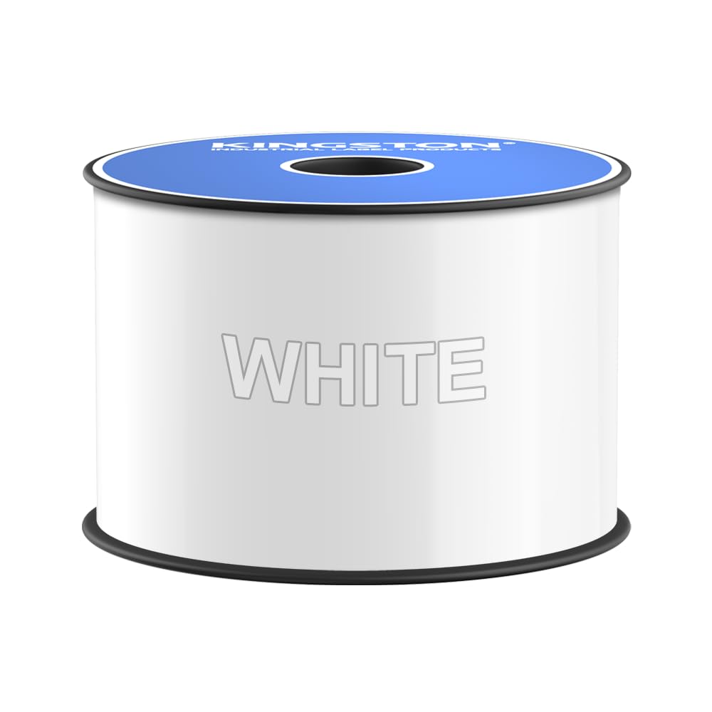 Premium Vinyl Label Tape for DuraLabel, LabelTac, VnM SignMaker, SafetyPro, Viscom and Others, White, 3" x 150'