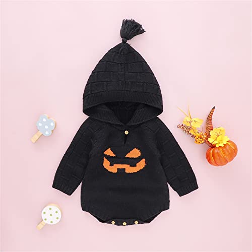 Baby Boy Girl Skeleton Halloween Costume Romper Oversized Waffle Knit Sweater Bodysuit Pullover Halloween Baby Costume