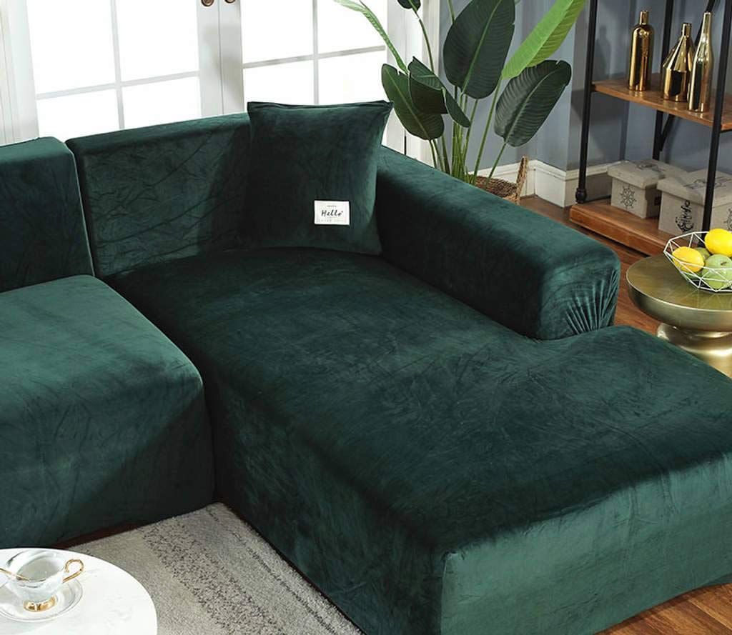 IMYOGI High Stretch Sofa Covers Sofa Slipcover, Stretch Velvet Couch Covers for Sofa Covers for Living Room for Dogs, Sofa Slipcover,Couch Slipcover-4 Seater+4 Seater-Blue