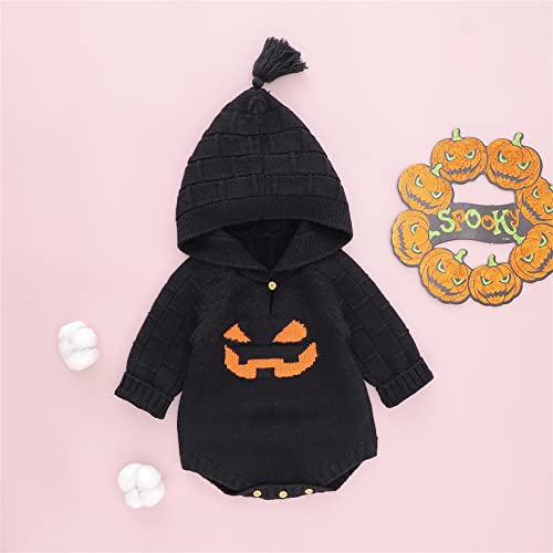 Baby Boy Girl Skeleton Halloween Costume Romper Oversized Waffle Knit Sweater Bodysuit Pullover Halloween Baby Costume