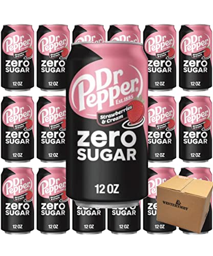 Dr Pepper Strawberry Cream Soda 18 Cans 12 Fl Oz (Zero Sugar)
