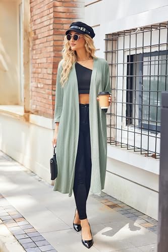 Ekouaer Women's Robes Long Bathrobes Jacquard Knit Spa Shower Robe Fixed Belt Sleepwear with Two Pockets S-3XL