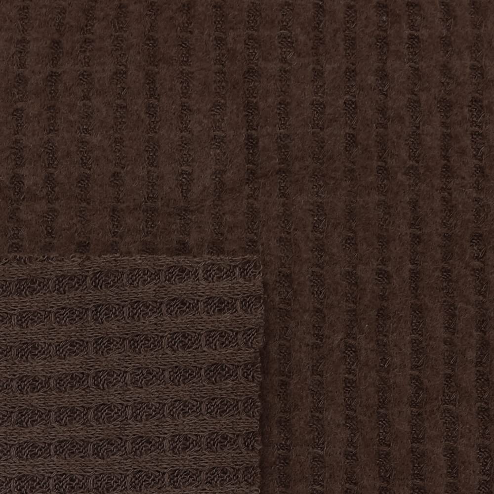 Solid Waffle Brush Poly Rayon Spandex Knit Fabric (1 Yard, Chocolate)