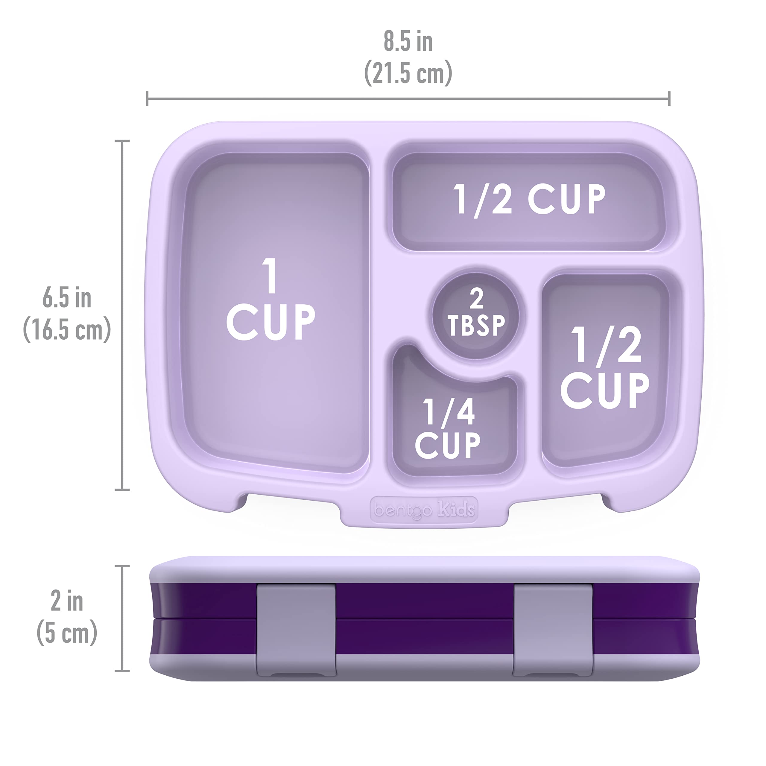 Bentgo® Kids Prints 5-Compartment Bento-Style Kids Lunch Box Set with Reusable Plastic Utensils (Unicorn)
