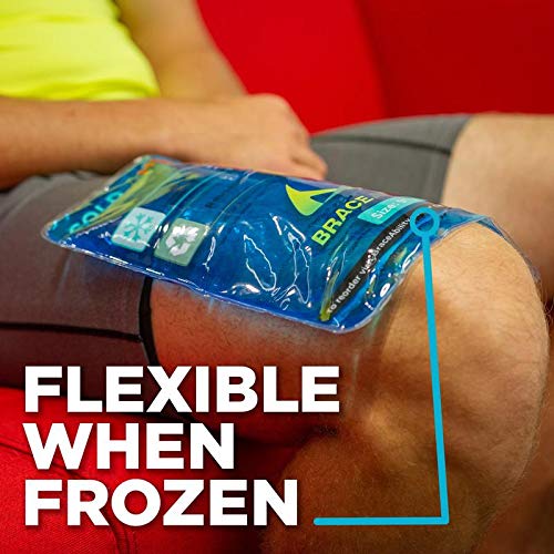 BraceAbility Reusable Heat/Ice Pack for Injuries | Kid Friendly, Flexible Hot and Cold Therapy Gel Compress, Large Microwavable Hip Wrap, Back or Knee Pain Aid, Medical Surgery Icing Bag (9" x 11")