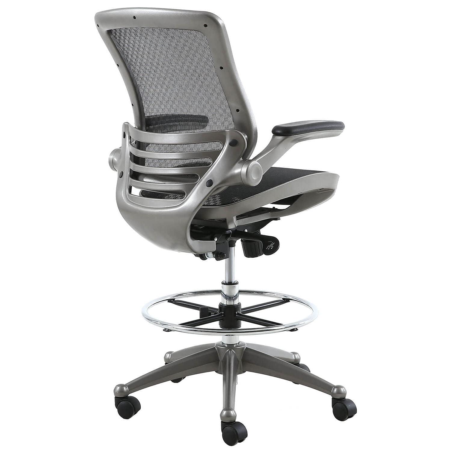Harwick Evolve All Mesh Heavy Duty Drafting Chair, Gunmetal Finish