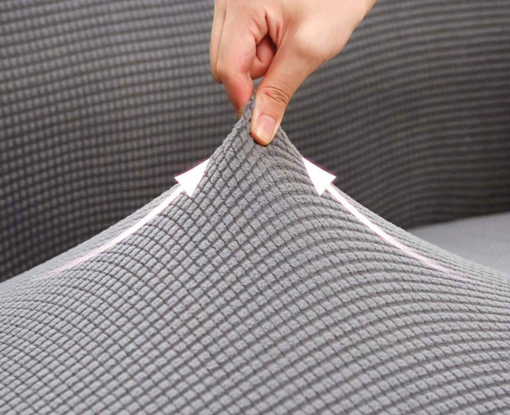 IMYOGI High Stretch Sofa Covers Sofa Cover 5 Seater, L Shape Slipcover Easy Stretch Fit Elastic Fabric Couch Sofa Protector Slip Cover Washable-4 Seater+4 Seater-Sky Blue