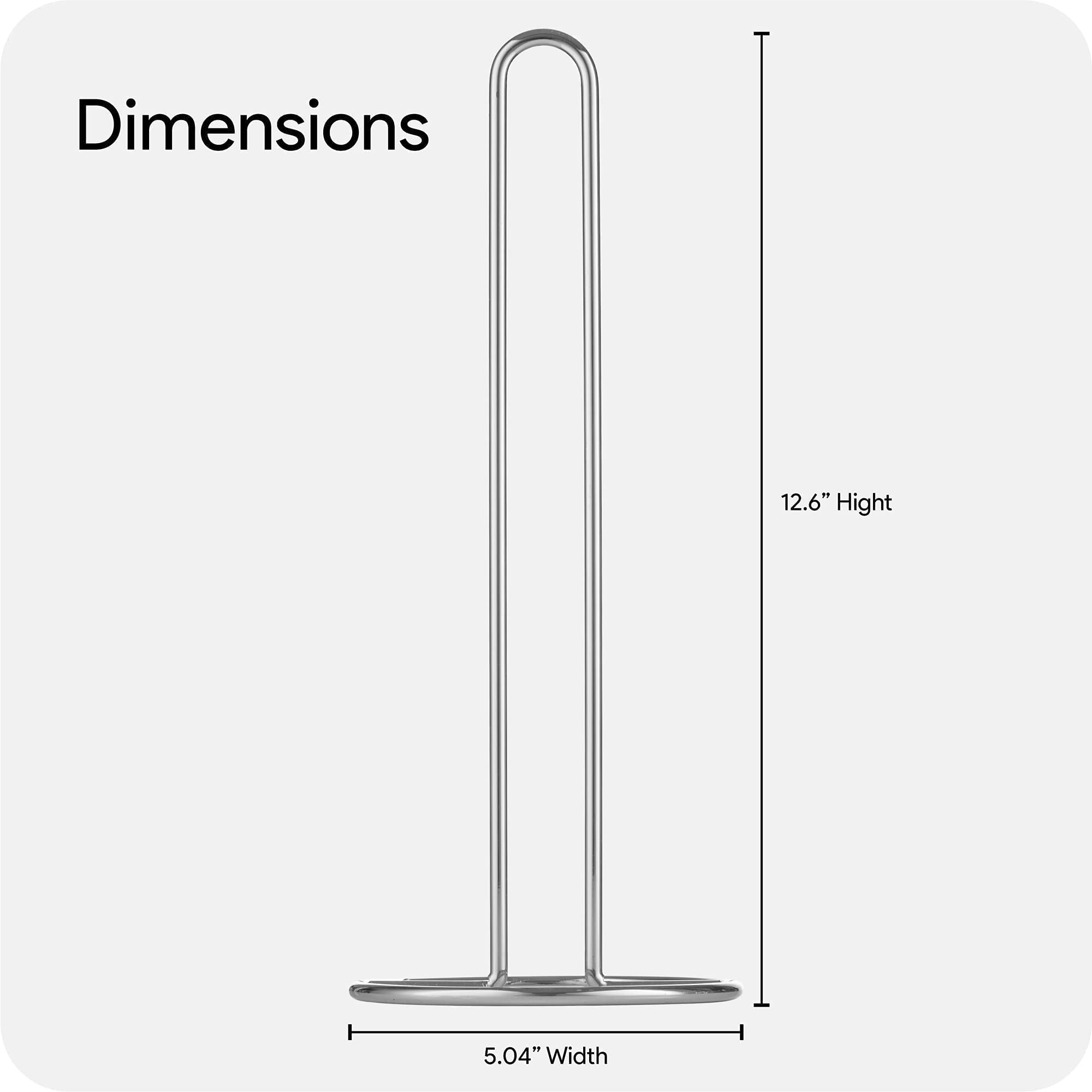 Paper Towel Holder Countertop, Fits Standard And Jumbo Rolls - Chrome Paper Towels Holder for Kitchen Countertops/Dining Tables & Bathroom Vanities. Paper Towel Holder for hand drying & quick clean up