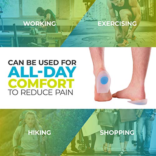 BraceAbility Heel Spur Cups | Medical-Grade Silicone Plantar Fasciitis Insole Cushion Pads, Gel Foot Orthotic & Shoe Insert Protectors (Pair - Medium)