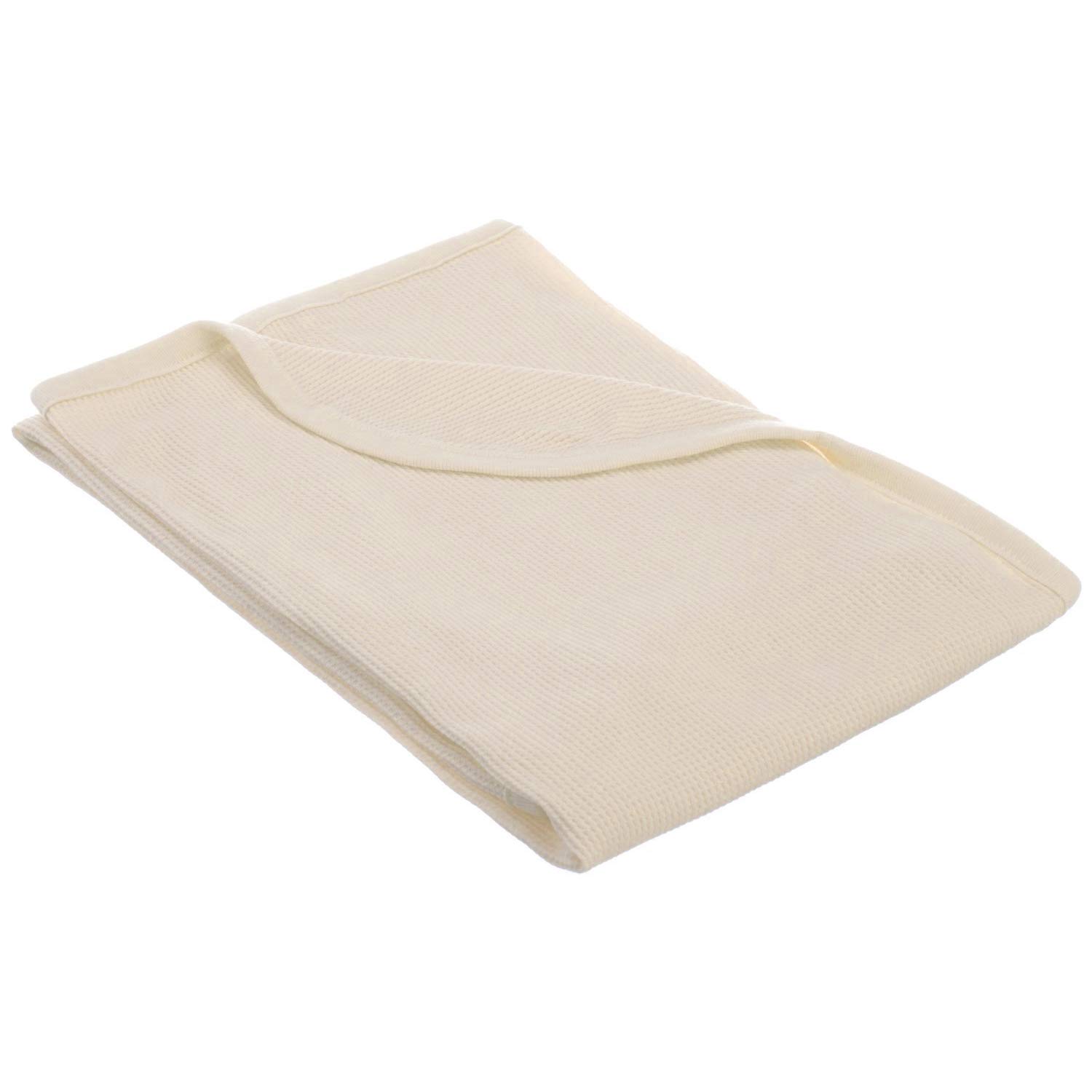 American Baby Company 100% Cotton Thermal Waffle Swaddle Blanket, Soft, Breathable & Stretchy, Cream, 30" x 40" for Boys and Girls, Perfect for Swaddling, Travel and Gifting