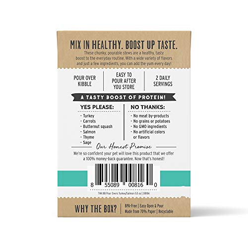 The Honest Kitchen Bone Broth POUR OVERS™ Wet Toppers for Dogs (12 pack), 5.5oz - Turkey & Salmon Stew