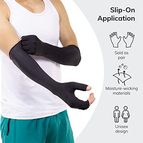 BraceAbility Compression Arthritis Gloves - Copper Hand Support for Rheumatoid or Psoriatic Arthritis, Carpal Tunnel Syndrome, Osteoarthritis, Swelling, Gout and Raynaud's Pain (Small - Pack of 2)