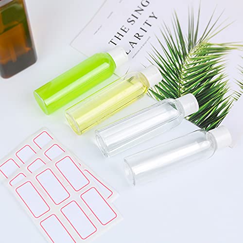 Trendbox 120ml/4oz Clear Plastic Empty Bottles with Flip Cap BPA-Free Travel Containers for Shampoo, Lotions, Liquid Body Soap and Massage Oils - 48 Pack