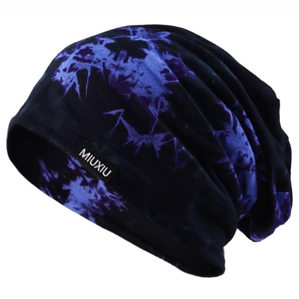 MIUXIU Mens Slouchy Beanie Hat Thin Baggy Summer Skull Cap Knit Hat (Black)