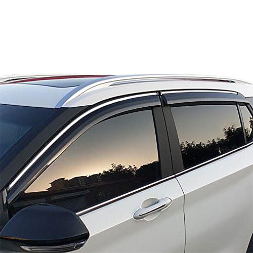 SAOKNCE 4 PiecesĀ Tape-on Extra Durable Rain Guards Fit for 2017-2022 Chrysler Pacifica,Window Deflectors,Window Visors (Smoke Black) 94207