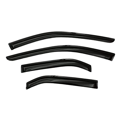 SAOKNCE 4 PiecesĀ Tape-on Extra Durable Rain Guards Fit for 2017-2022 Chrysler Pacifica,Window Deflectors,Window Visors (Smoke Black) 94207