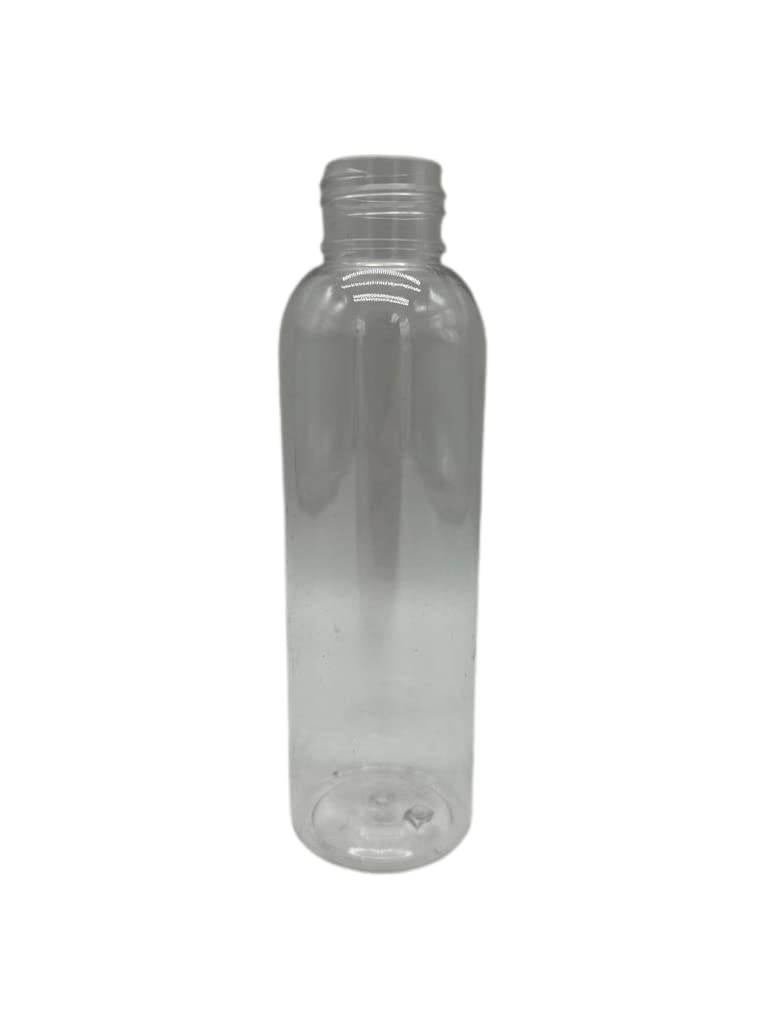 Natural Farms 4 oz Clear Cosmo Plastic Bottles -12 Pack Empty Bottle Refillable - BPA Free - Essential Oils - Aromatherapy | Gold Disc Caps - Made in the USA