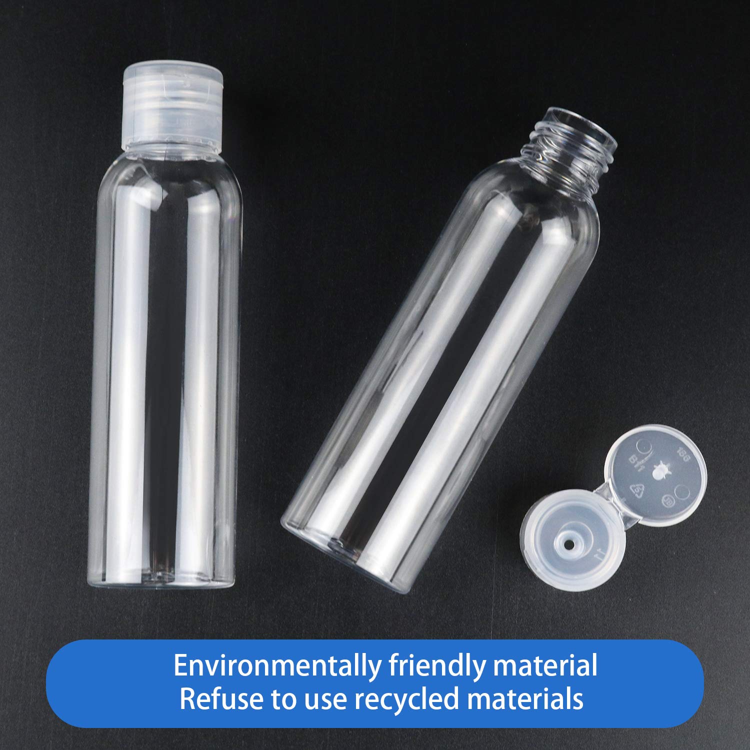 TRENDBOX 12 Pack Plastic Empty Bottles with Flip Cap for Shampoo, Lotions, Liquid Body Soap, Cream (4 oz / 120 ml)