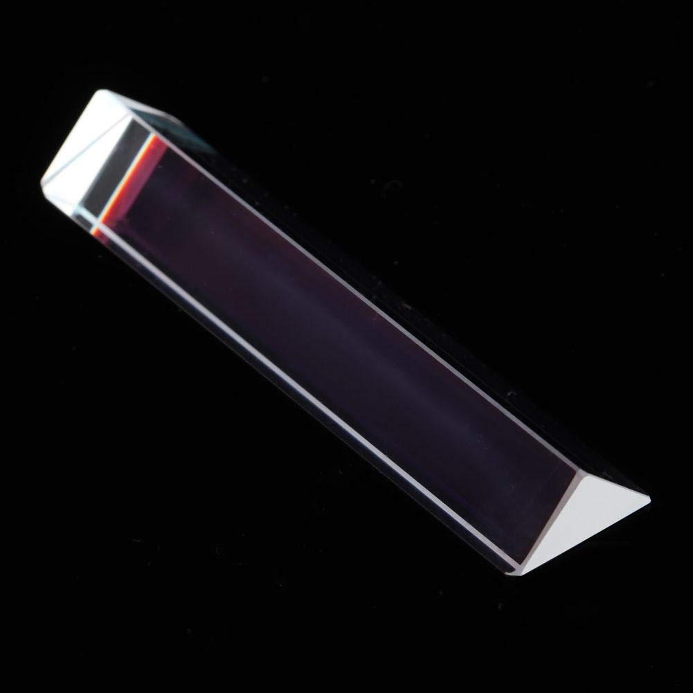 Optical Glass Prism, K9 Optical Glass Triangle Prism Right Angle Prism for Physics Teaching Tools(15x15x87mm)