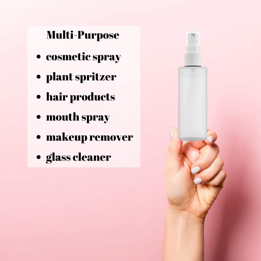 JND Plastic Spray Bottle Fine Mist – Refillable, Reusable, Portable Sprayer, Travel Size, Leak Proof for Household Use, Essential Oil, Cleaning Solution and Perfume (10 Pack, 120 ml) (4oz - 10 pack)