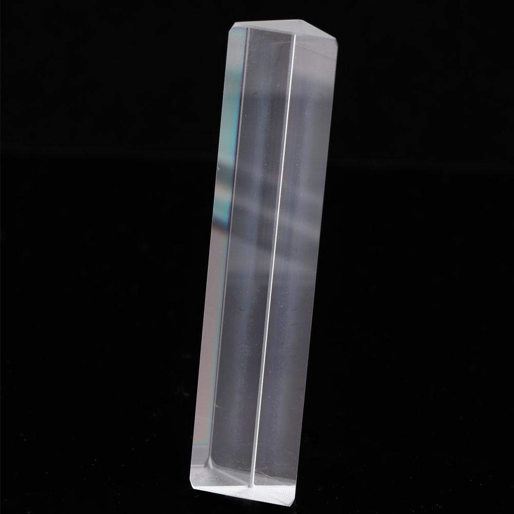 Optical Glass Prism, K9 Optical Glass Triangle Prism Right Angle Prism for Physics Teaching Tools(15x15x87mm)