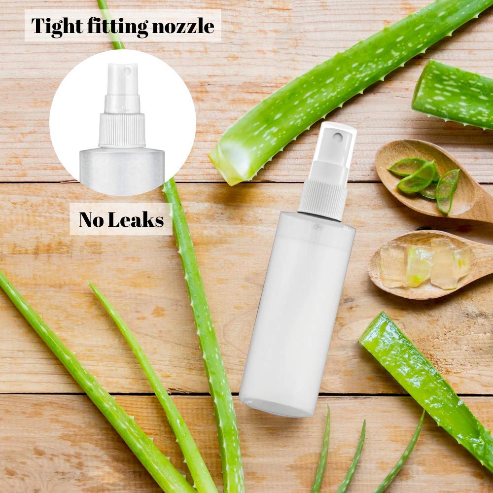 JND Plastic Spray Bottle Fine Mist – Refillable, Reusable, Portable Sprayer, Travel Size, Leak Proof for Household Use, Essential Oil, Cleaning Solution and Perfume (10 Pack, 120 ml) (4oz - 10 pack)