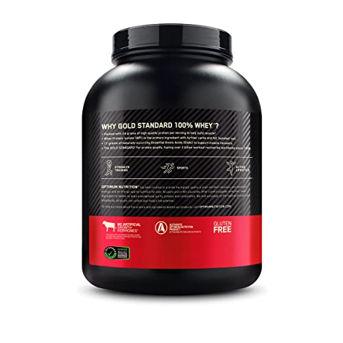 Optimum Nutrition Gold Standard 100% Whey Protein Powder, Double Rich Chocolate, 5 Pound (Packaging May Vary)