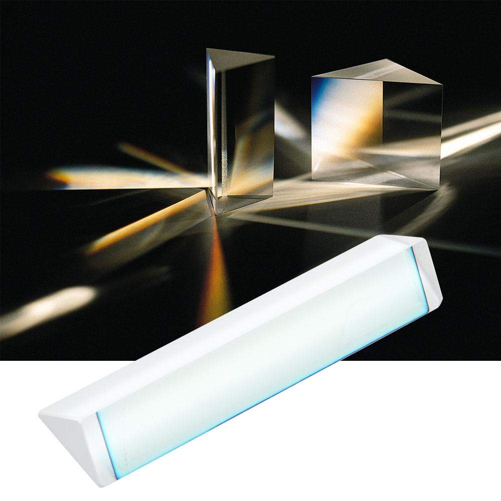 Optical Glass Prism, K9 Optical Glass Triangle Prism Right Angle Prism for Physics Teaching Tools(15x15x87mm)