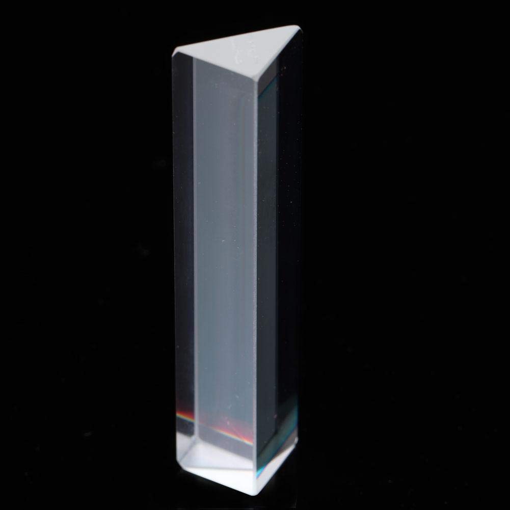 Optical Glass Prism, K9 Optical Glass Triangle Prism Right Angle Prism for Physics Teaching Tools(15x15x87mm)