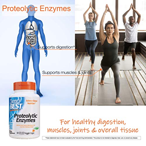 Doctor's Best Proteolytic enzymes, Digestion, Muscle, Joint, Non-GMO, Gluten Free, Vegetarian, 90 Veggie Caps