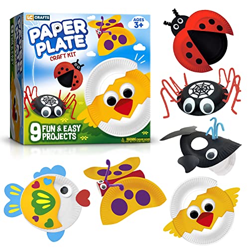 Arts and Crafts for Toddlers, Create Animal Crafts from Paper Plates, Includes All Supplies and Instructions, Best Craft Project Kit for Ages 2-5