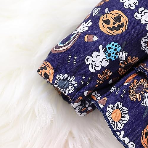 Newborn Baby Boy Girl 1st Halloween Outfit Oversized Waffle Knit Sweater Bodysuit Pullover Infant Halloween Onesie