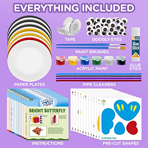 Arts and Crafts for Toddlers, Create Animal Crafts from Paper Plates, Includes All Supplies and Instructions, Best Craft Project Kit for Ages 2-5