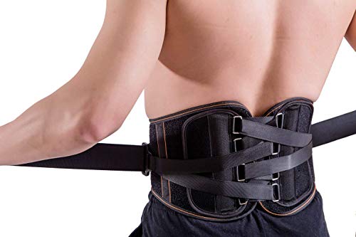 King of Kings Lower Back Brace Pain Relief with Pulley System - Lumbar Support Belt for Women and Men - Adjustable Waist Straps for Sciatica, Spinal Stenosis, Scoliosis or Herniated Disc - Large